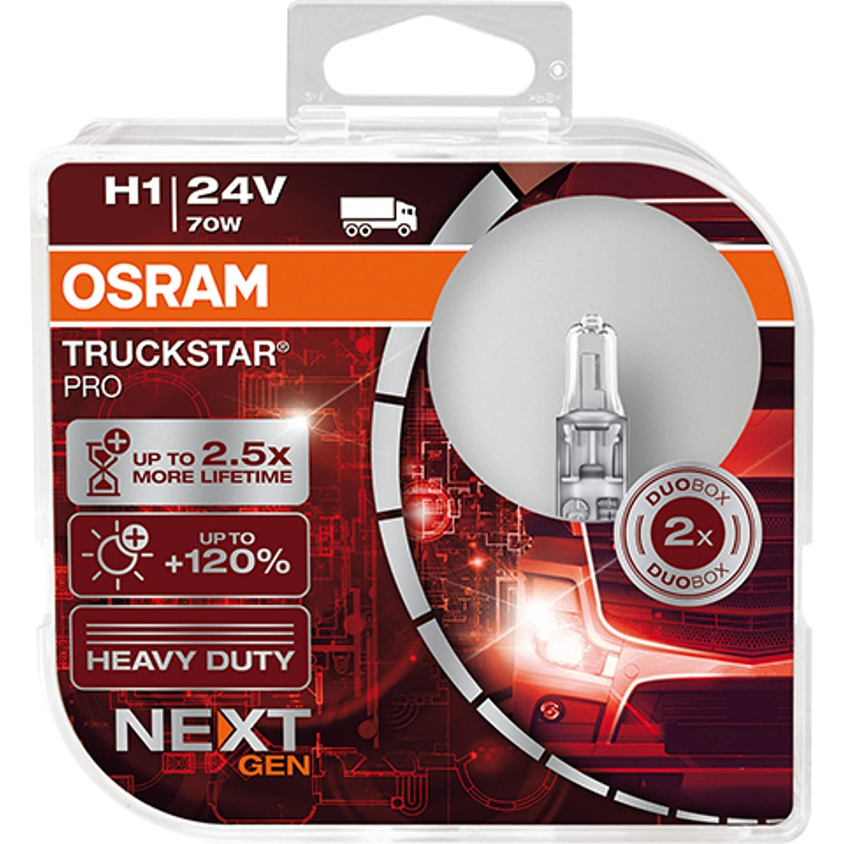 Osram TRUCKSTAR PRO H1 halogen headlamp, 64155TSP-HCB, 24 V commercial ...
