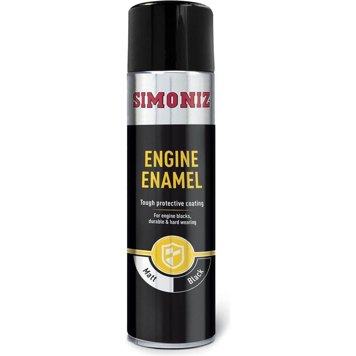 6x Simoniz Matt Black Engine Enamel One Coat Tough Paint Spray Aerosol ...