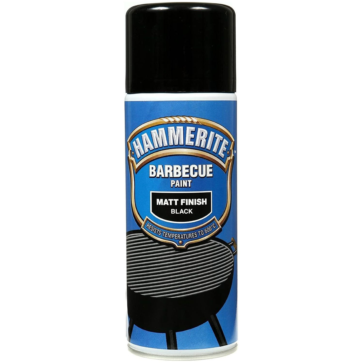 Hammerite BBQ Barbecue Spray Paint Aerosol 400ml Hi-Heat Matt Black ...