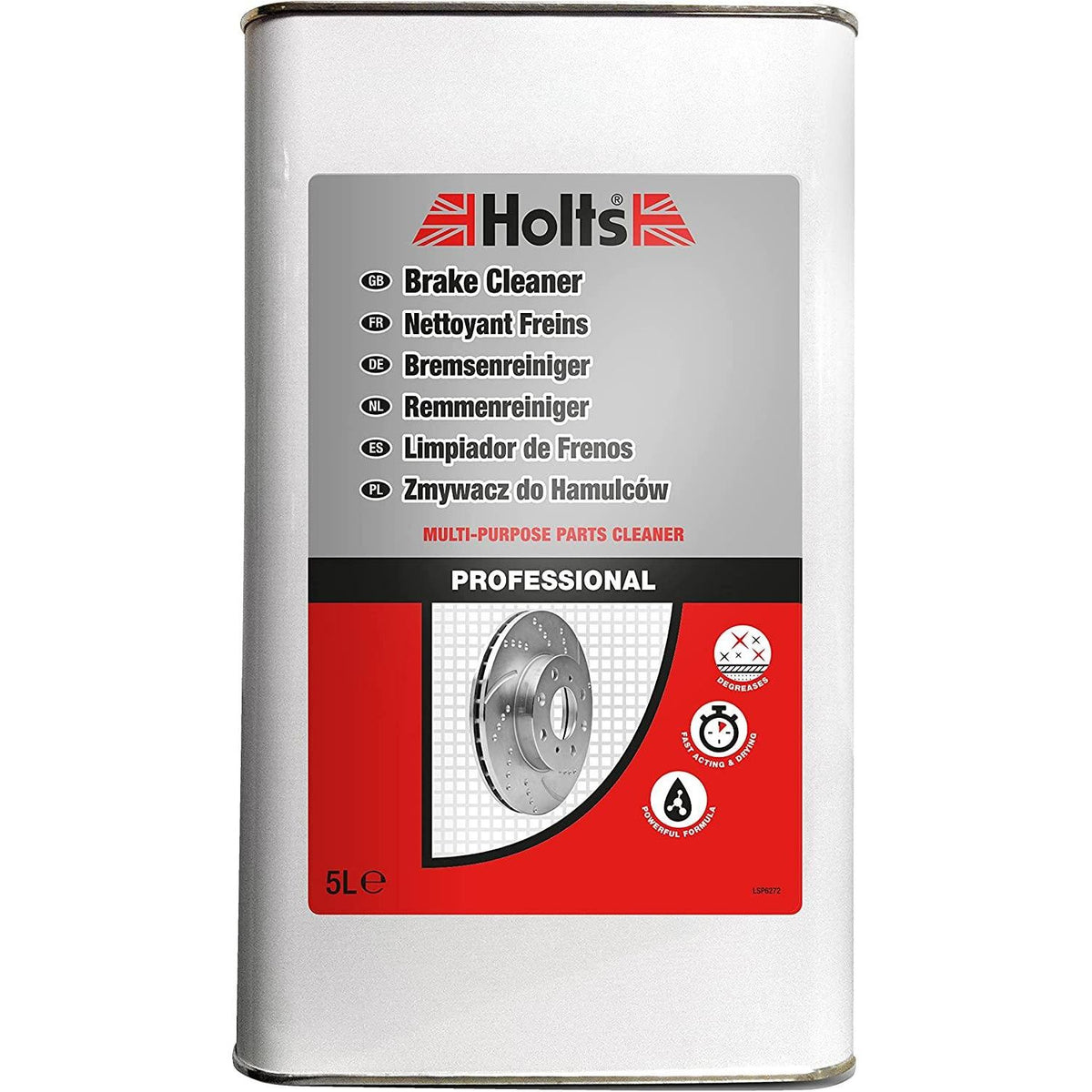 Holts Brake Cleaner Parts Degreaser Quick Drying Removes Oil Grease 5L ...