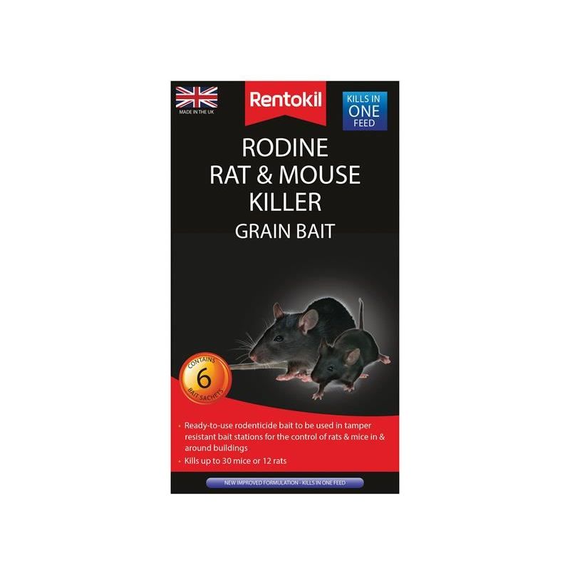Rentokil Rodine Rat & Mouse Killer Grain Bait (Sachets 6) — Town Tools